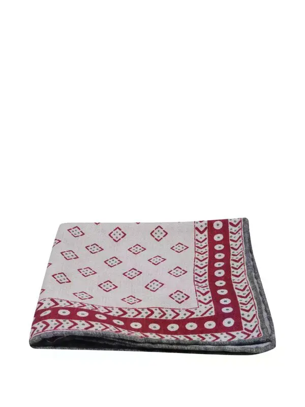 Brunello Cucinelli Geometric Pattern Pocket Square Scarf - Neutrals