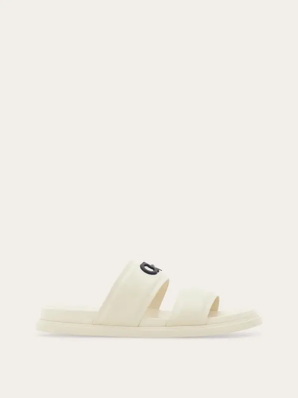 FERRAGAMO Gancini Ornat Slides - White