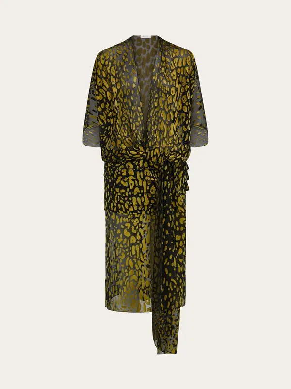 FERRAGAMO Silk And Viscose Dress - Brown