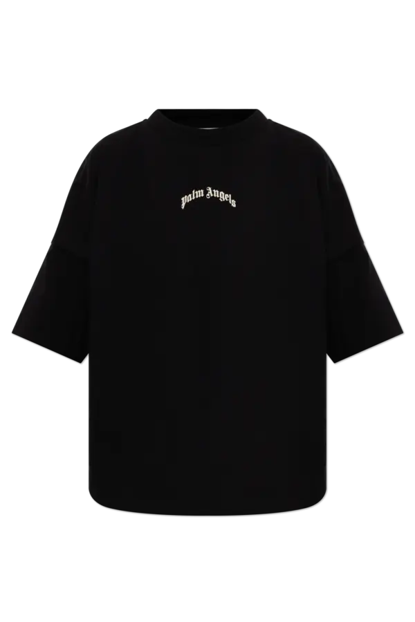 Palm Angels T-shirt With Printed Logo - Black