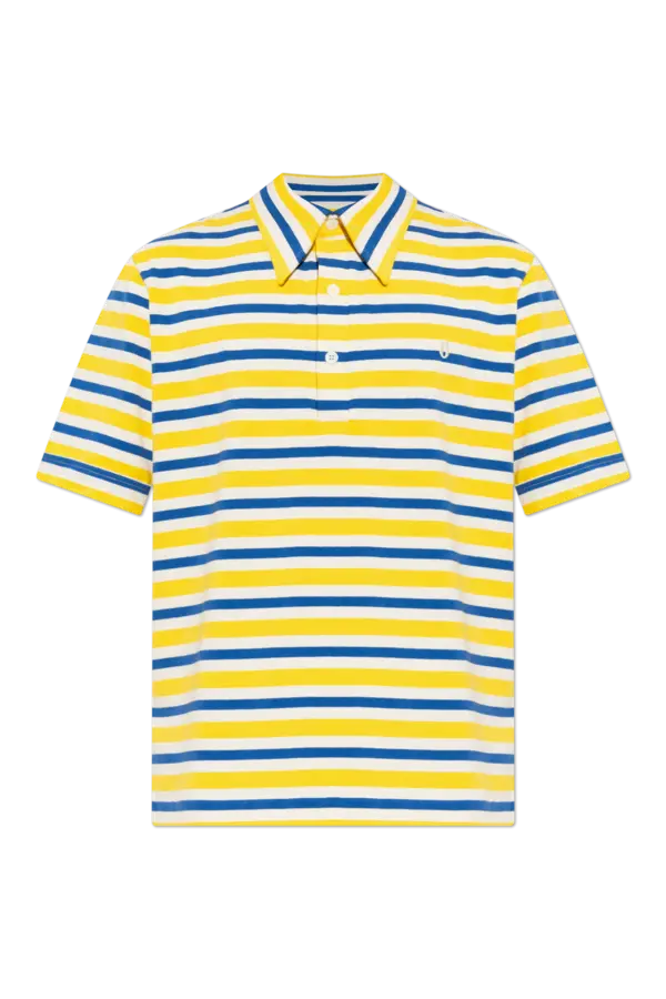 MAISON MARGIELA Polo With Striped Pattern - Yellow