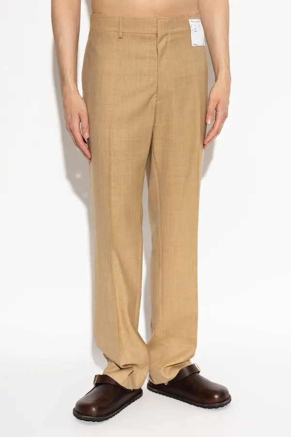 MAISON MARGIELA Wool Trousers - Brown