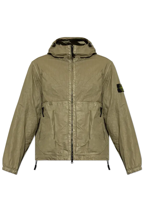 Stone Island Jacket With Logo Patch - Green