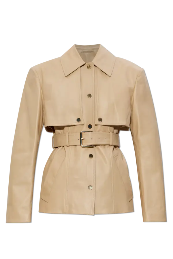 Max Mara Tenzone" Leather Jacket - Beige