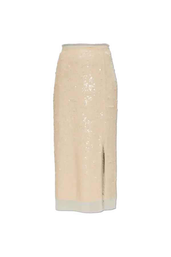 Rag & Bone Sequin Midi Skirt - Cream