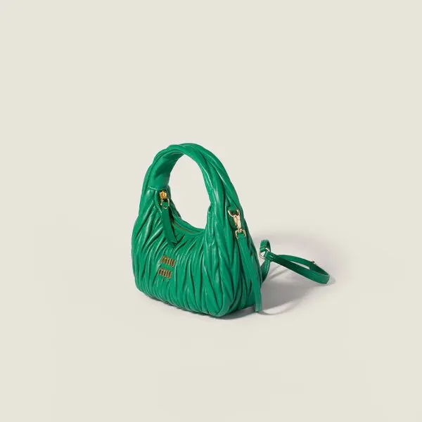 Miu Miu Wander Matelassé Nappa Leather Hobo Bag - Mango
