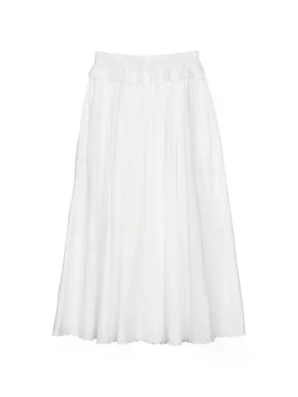 Cecilie Bahnsen Ruffled Broderie-anglaise Midi Skirt - White