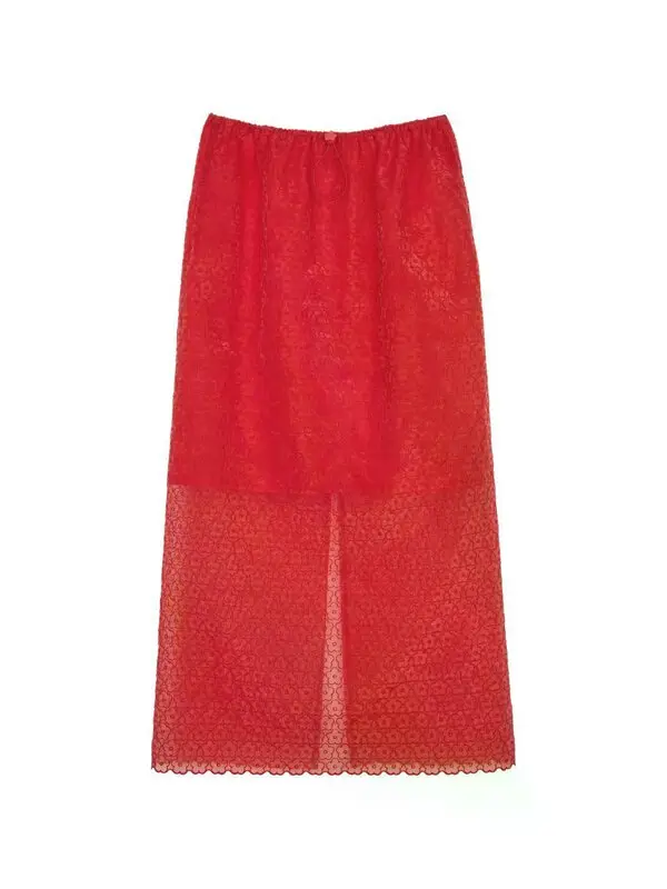 Cecilie Bahnsen Bala Floral-lace Midi Skirt - Red