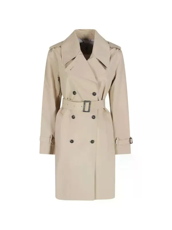 SAVE THE DUCK Double-breasted Belted Trench Coat - Neutrals