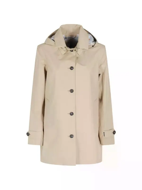 SAVE THE DUCK Hooded Button-up Coat - Neutrals