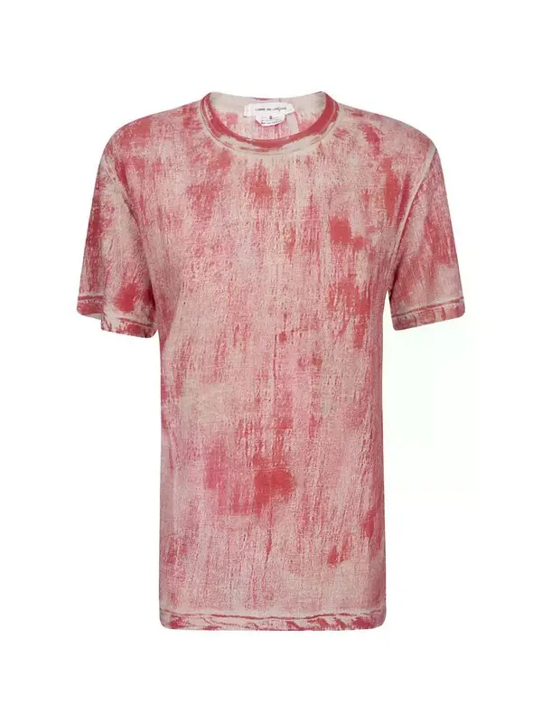 Comme Des Garçons Distressed-effect Linen T-shirt - Red