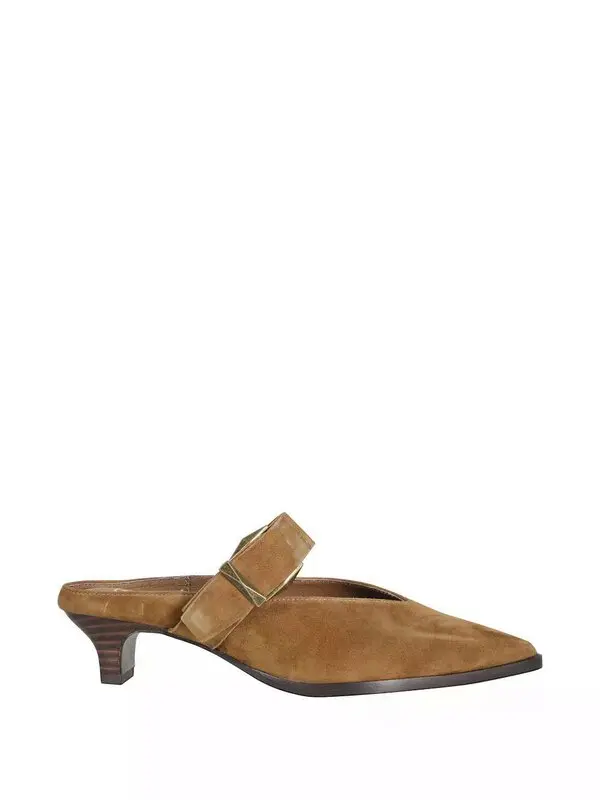 Ash Tessa Buckle-strap Pointed-toe Mules - Neutrals