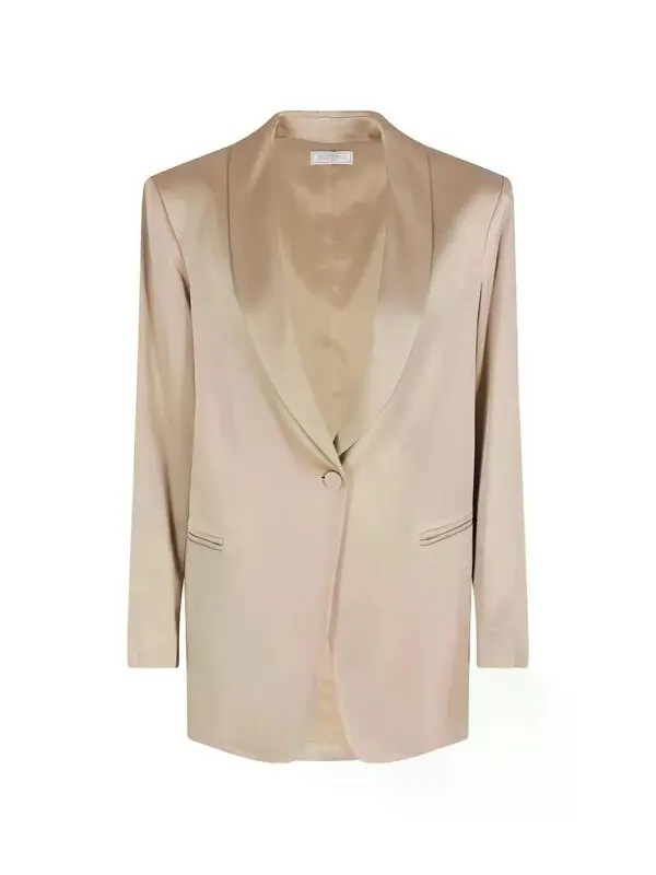 Antonelli Firenze Satin-finish Shawl-lapel Jacket - Neutrals