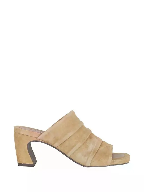 Ash Eva Ruched Suede Sandals - Neutrals