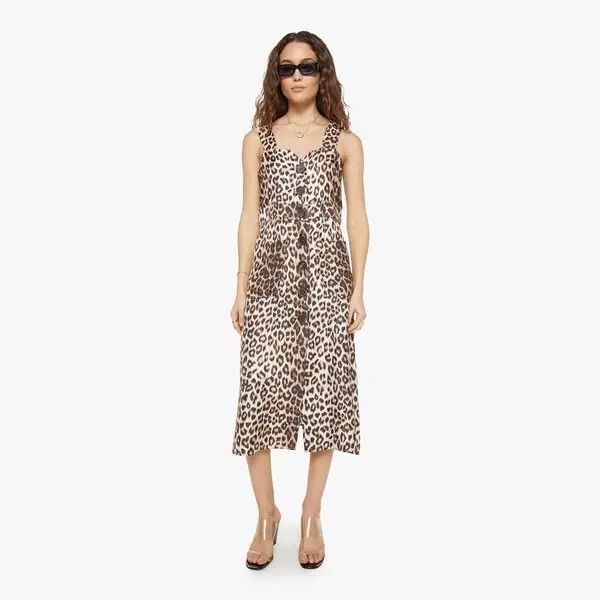 La Prestic Ouiston Bain De Soleil Leopard Print Silk Dress - Black