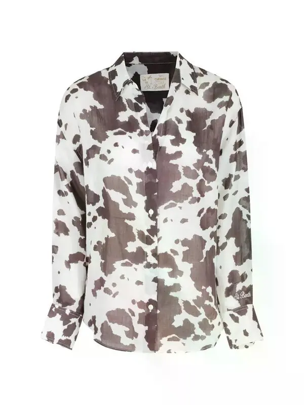 MC2 SAINT BARTH Cristal Cow-print Shirt - White