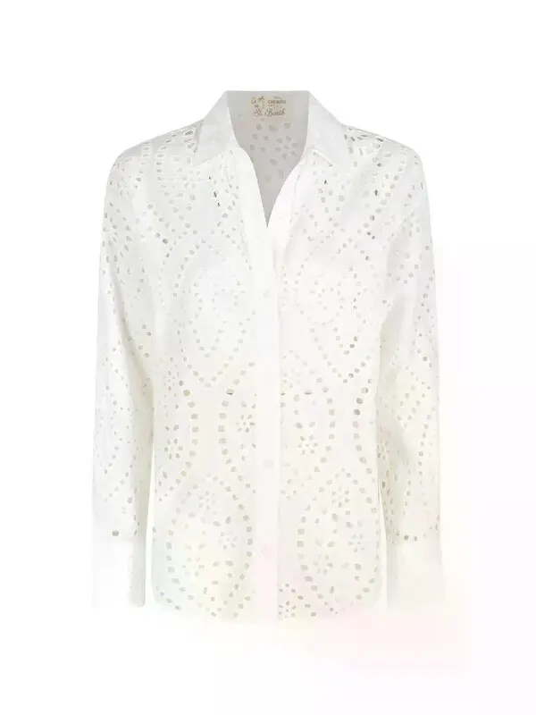 MC2 SAINT BARTH Cristal Broderie Anglaise Shirt - White