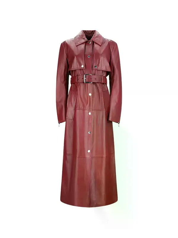 Max Mara Leather Two-piece Trench Coat - Red