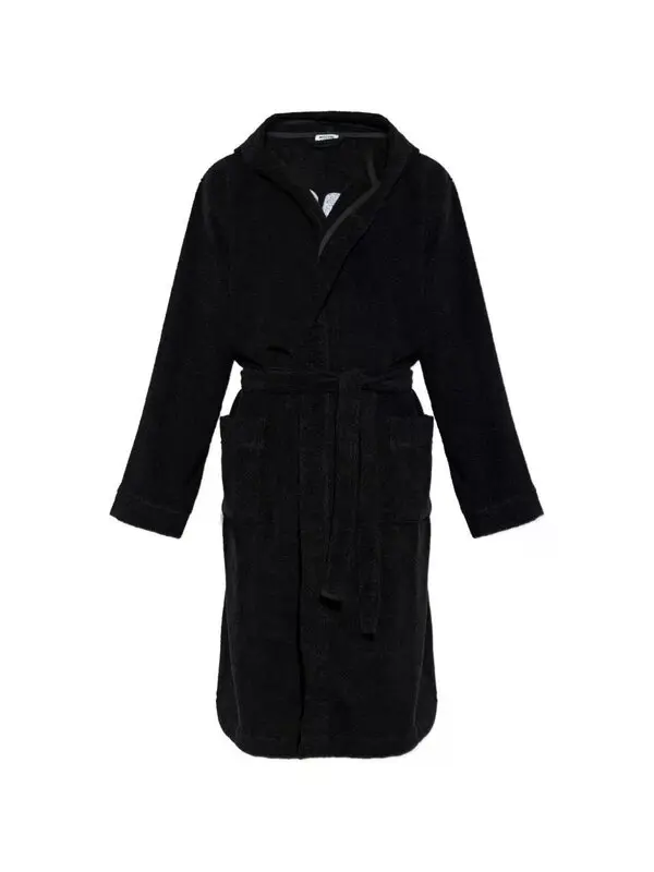 Moschino Logo-patch Hooded Bathrobe - Black