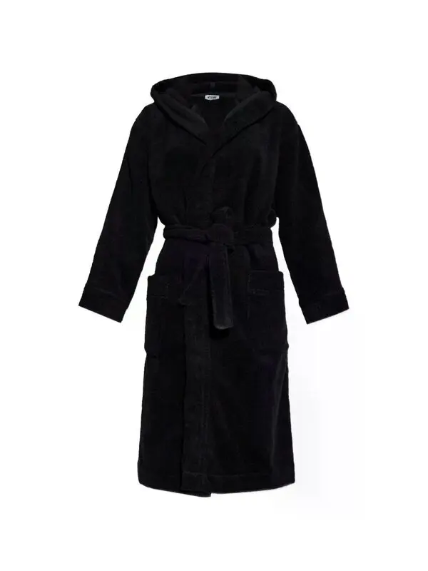 Moschino Logo-patch Hooded Dressing Gown - Black