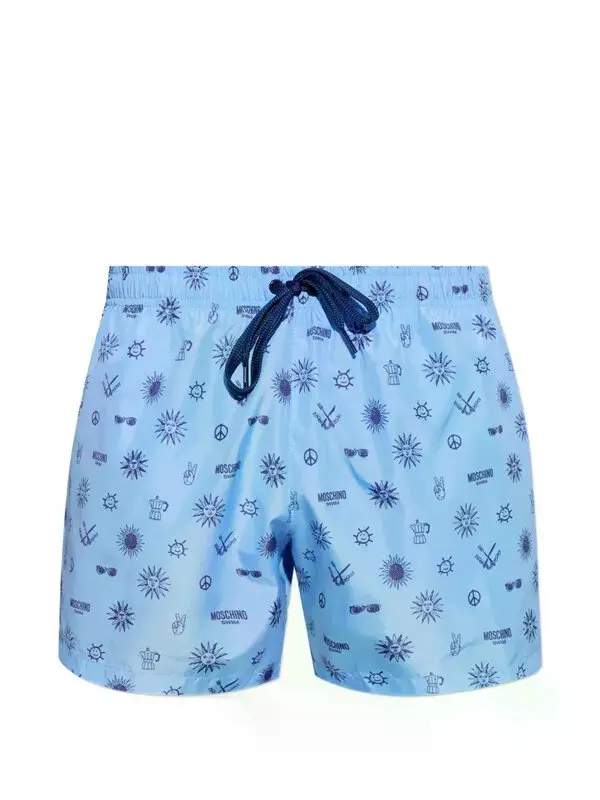 Moschino Graphic-print Swim Shorts - Blue