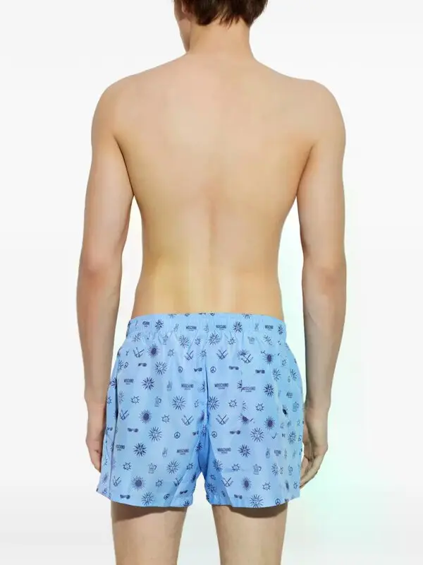 Moschino Graphic-print Swim Shorts - Blue