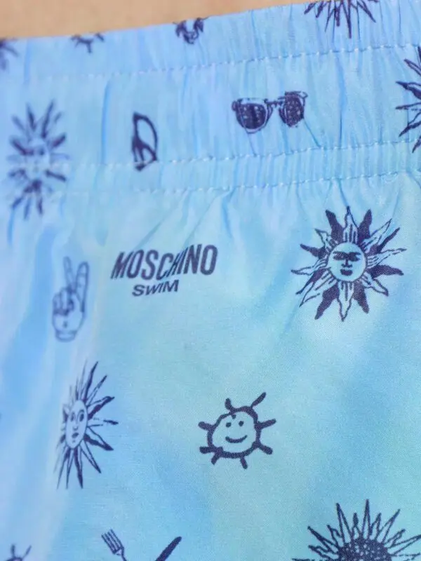 Moschino Graphic-print Swim Shorts - Blue