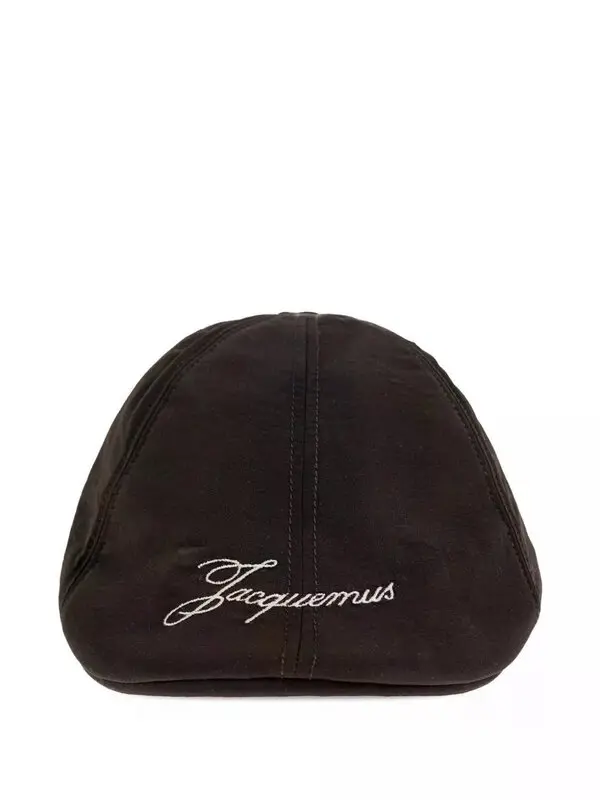 Jacquemus Logo-embroidered Flat Cap - Brown
