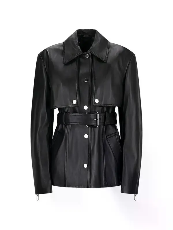 Max Mara Leather Two-piece Jacket - Black