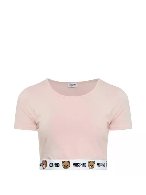 Moschino Logo-print Cropped T-shirt - Pink