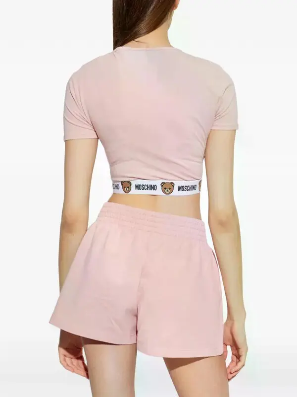 Moschino Logo-print Cropped T-shirt - Pink