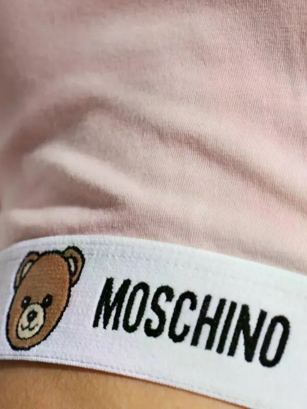 Moschino Logo-print Cropped T-shirt - Pink