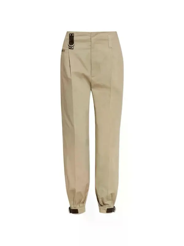Moschino Buckle-cuff Wide-leg Trousers - Neutrals