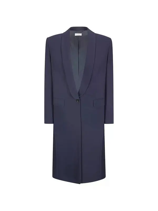 Alberto Biani Single-breasted Coat - Blue