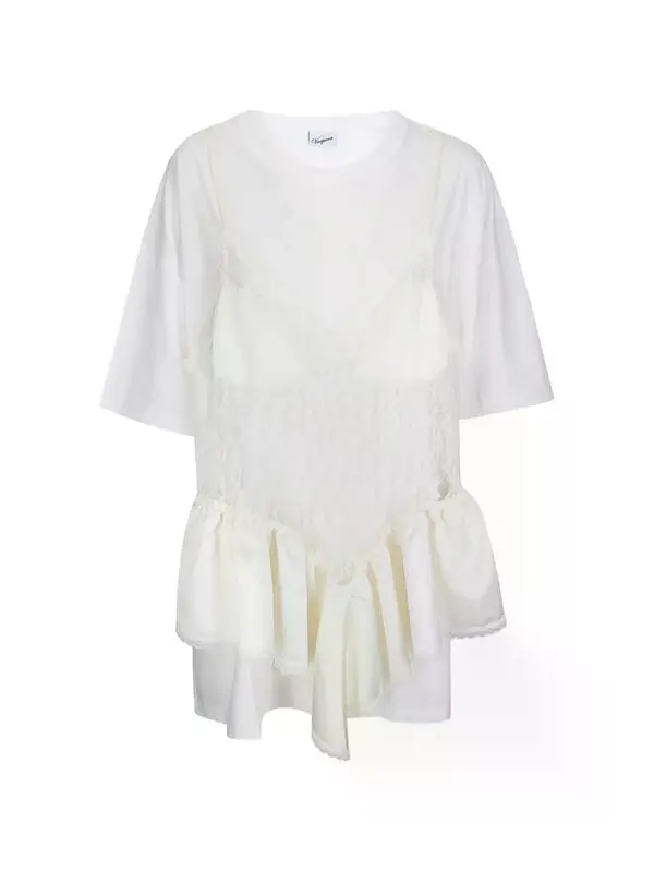 Vaquera Lace-overlay Ruffled T-shirt - White