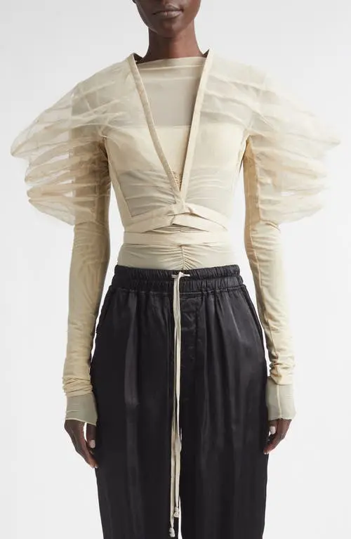 Rick Owens Rhino Tulle Wrap Top - Sand