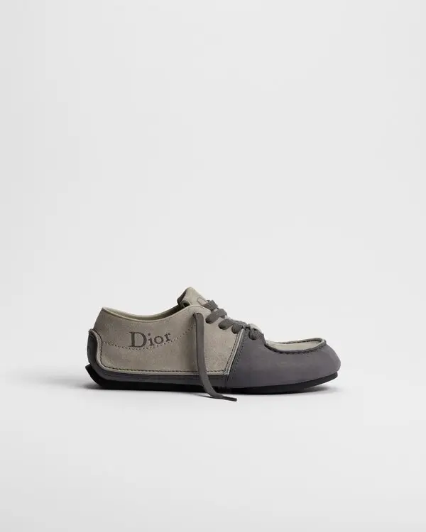 Dior Roadie Derby Shoe - Gray Nubuck And Gray Suede Calfskin