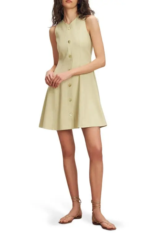 Veronica Beard Steiner Linen-blend Fit & Flare Dress - Pistachio
