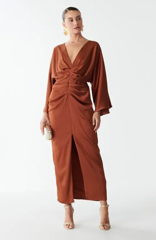 SAVEL Deliliah Midi Dress - Rust