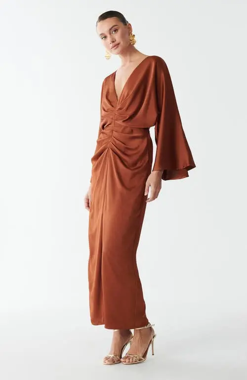 SAVEL Deliliah Midi Dress - Rust
