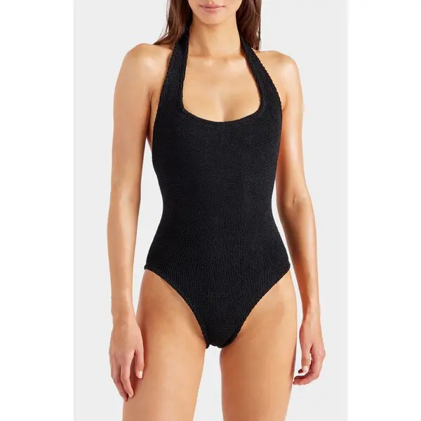 Hunza G Sandy Halter One-piece Swimsuit - Black