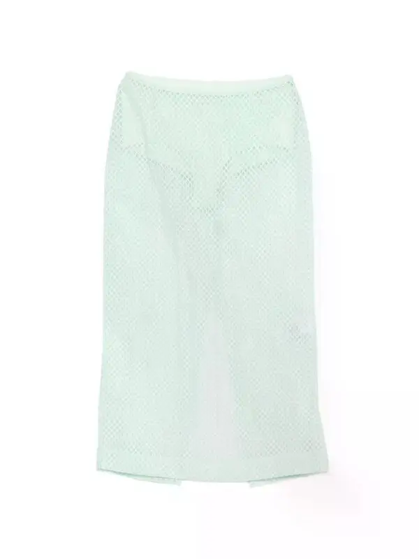 Patrizia Pepe Devoré Organza Midi Skirt - Green