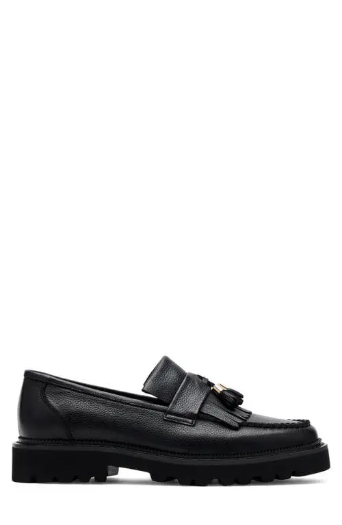 MARC NOLAN Journey Kiltie Fringe Loafer - Black Pebble