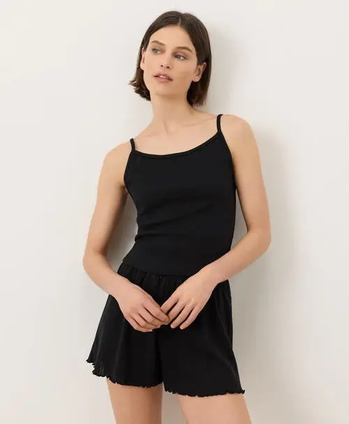 PACT Organic Cotton Pointelle Cami - Black