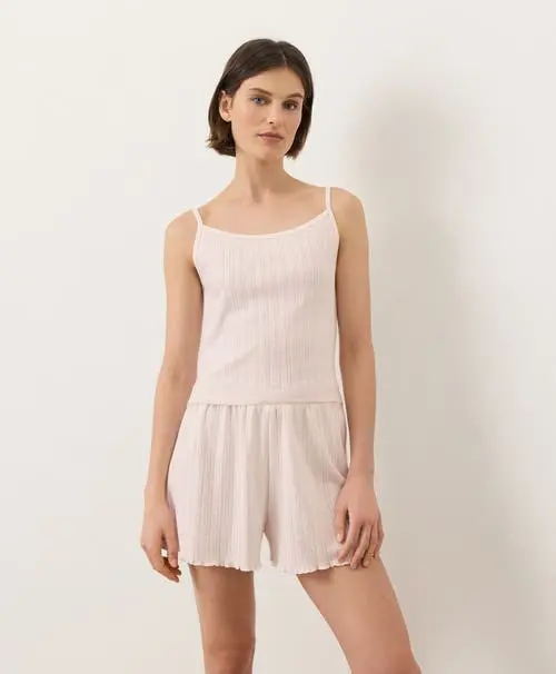 PACT Organic Cotton Pointelle Cami - Soft Pink