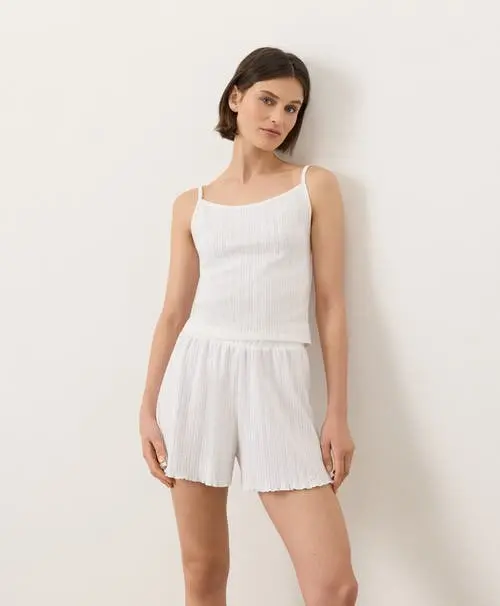 PACT Organic Cotton Pointelle Cami - White