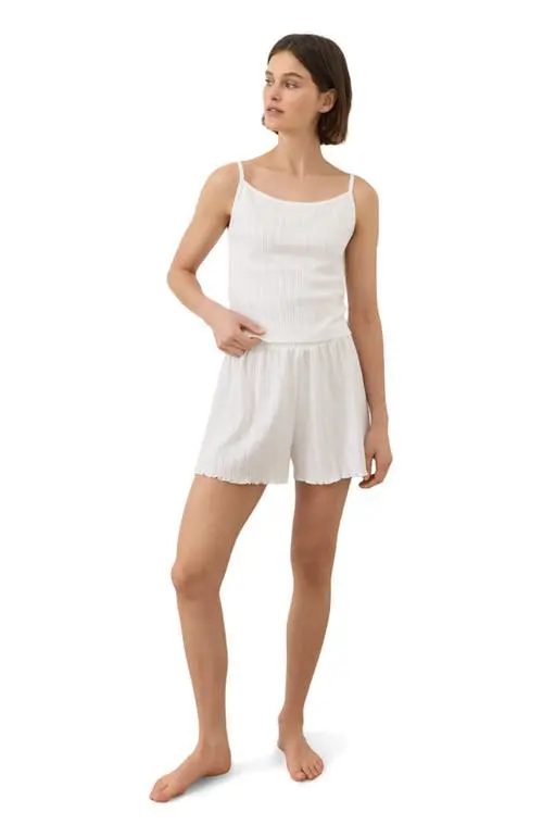 PACT Organic Cotton Pointelle Cami - White
