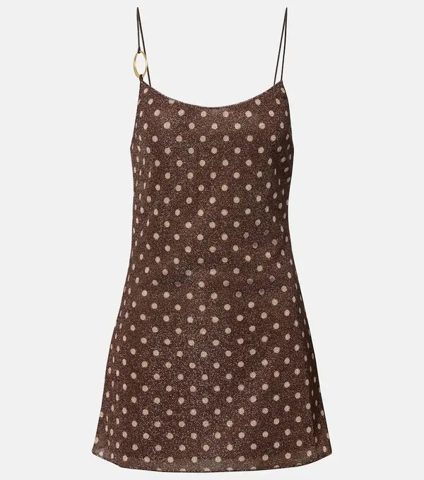 Oseree Lumière Polka-dot Minidress - Brown