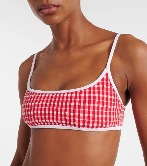 Jade Swim Muse Scoop Gingham Bikini Top