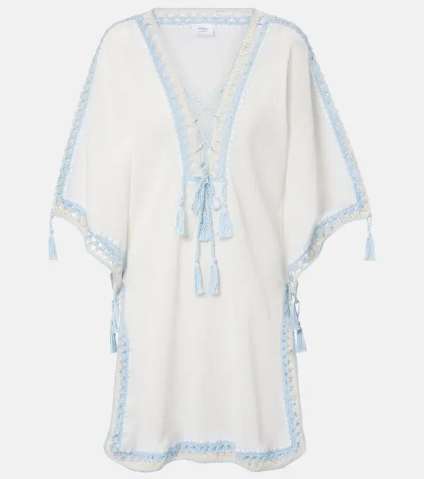 Anna Kosturova Crochet Cotton Kaftan - White
